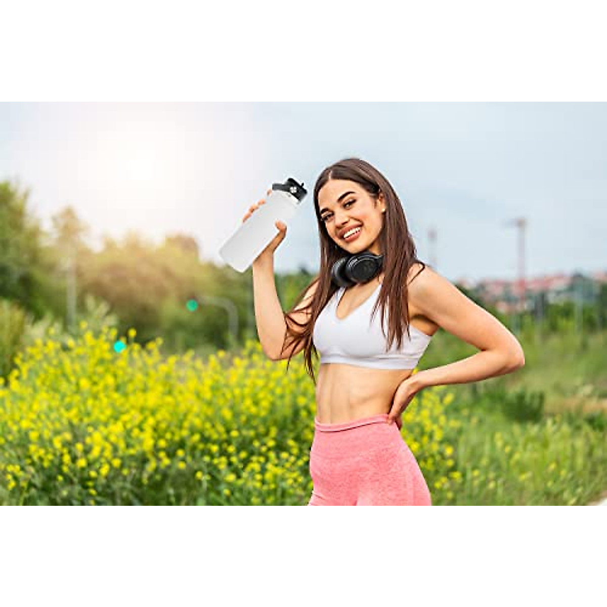 Upgraded Straw Lids for Thermoflask, Simple Modern, Iron Flask Lid Replacement, High Flow Bite Valve and Flex Handle for Hydro Flask Straw Lid Top Cap Replacement, Black&Teal