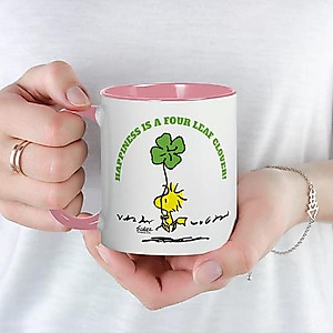 CafePress Happiness Is A Four Leaf Clover Mugs Ceramic Coffee Mug, Tea Cup 11 oz