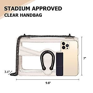 Joryin Clear Bag for Women Clear Bags Stadium Approved Clear Purse Shoulder Bag Crossbody Bag Fashion Small Handbag Clutch Bag Transparent Bag Black Cream