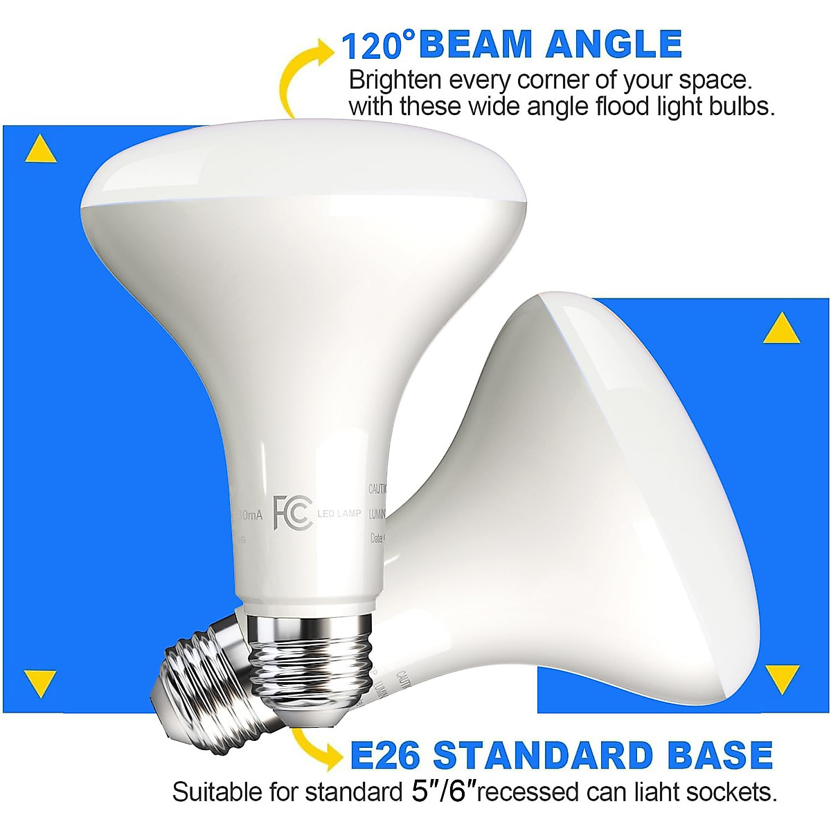 VOLIVO BR30 LED Bulbs 12 Pack, Dimmable Flood Light Bulb,5000k Daylight Light Bulbs, 9W Equivalent 65W Incandescent Blubs,800 Lumens, E26 Base, CRI 80,Recessed Light Bulb for Ceiling,Kitchen