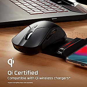 HyperX Pulsefire Dart - Wireless RGB Gaming Mouse, Software-Controlled Customization, 6 Programmable Buttons, Qi-Charging Battery up to 50 hours - PC, PS4, Xbox One Compatible,Black