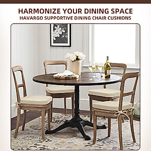 HAVARGO Chair Cushions for Dining Chairs with Supportive Foam [16.5 x 16.2 Inches] Kitchen Chair Pads Indoor Seat Cushions for Dining Chairs, 2" Thick Dining Room Chair Cushions Set of 2 Beige