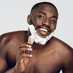 Bambaw - Shaving Brush Vegan | Silver | Ingrown Hair and Razor Bumps Treatment| Durable Shaving Brush Metal Handle| Shaving Brushes for Men and Women | Waste Free Synthetic Hair Brush