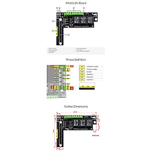 Coolwell Waveshare Quality 3-Ch(Channel) Relay Expansion Board Designed for Jetson Nano, Optocoupler Isolation Directly Pluggable Up to 2X Stackable
