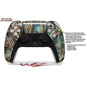 WraptorSkinz Skin Wrap compatible with Sony PS5 DualSense Controller WraptorCamo Grassy Marsh Camo Neon Teal (CONTROLLER NOT INCLUDED)