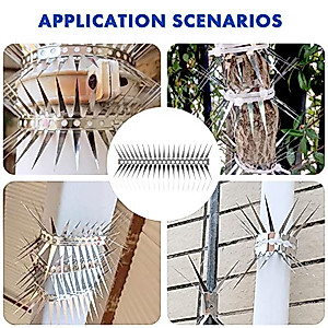 YXYBST Bird Spikes Stainless Steel Fence Spikes for Pigeons Raccoon Snakes Deterrent Spikes Defender for Outside 20Inch
