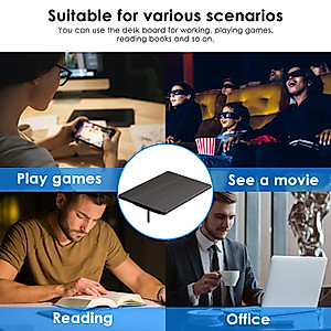 Weilianda Home Theater Seating Series Swivel Tray Table Dark Wood Pattern