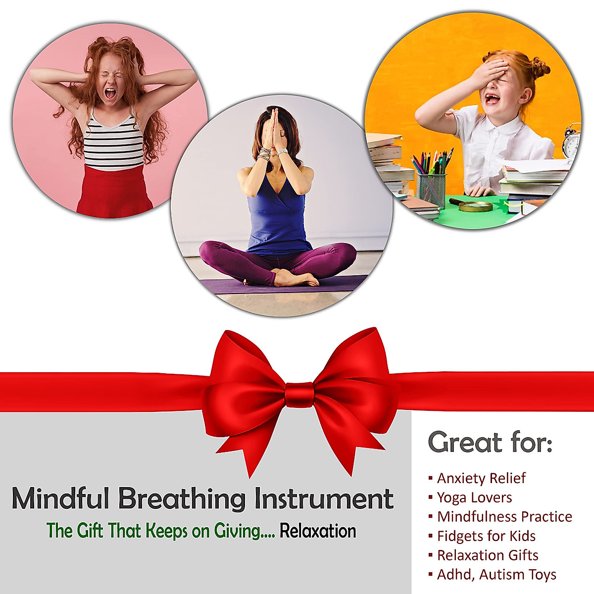 4E's Novelty Expandable Breathing Ball - Stress Reliever Fidget Toys Expands from 6 to 12" for Yoga, Anxiety, Relaxation - Expanding Sphere for Kids & Adult Gift Idea