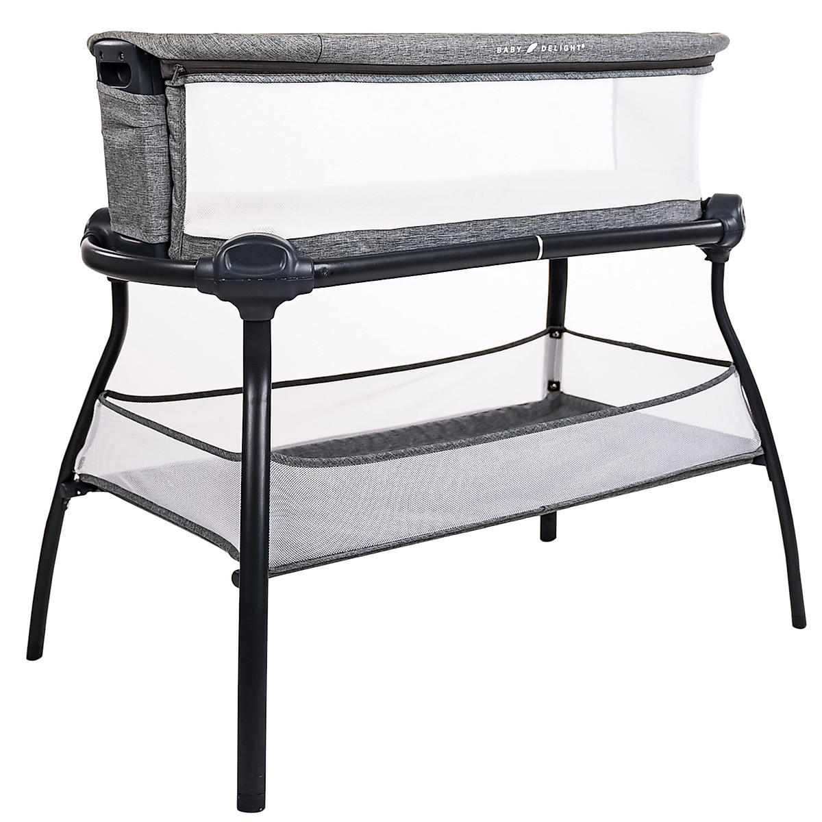 Baby Delight Beside Me Nova | Bedside Bassinet | Removable and Portable Bed | for Infants 0 – 5 Months | Charcoal Tweed