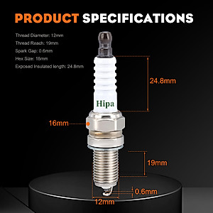 Hipa 14 132 11-S Spark Plug for NGK 3481 DCPR6E Kohler XT675 XT650 XT149 XT800 XT775 6.75 1413211