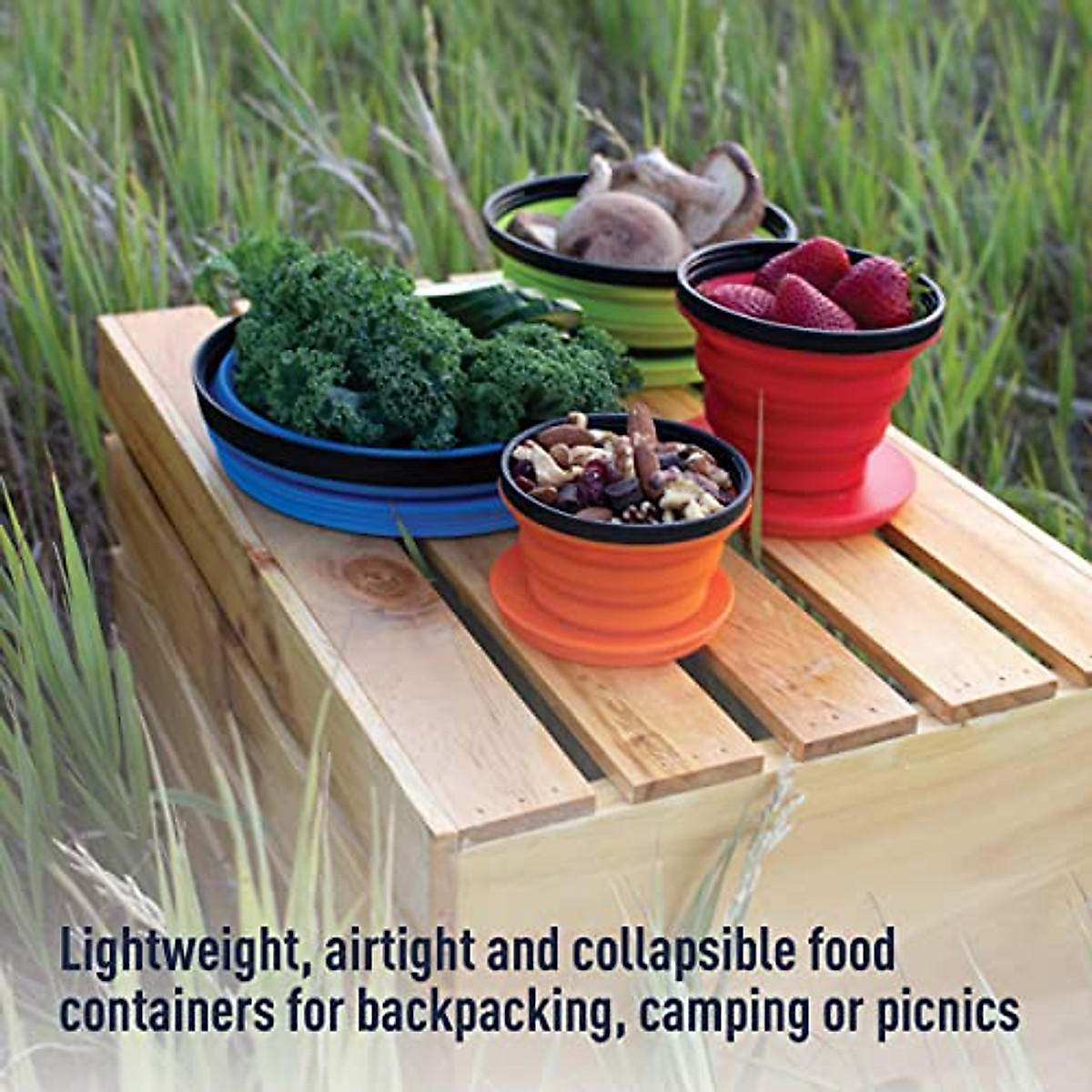 Sea to Summit X-Seal & Go Collapsible Food Storage Container, L (20 oz), Lime Green