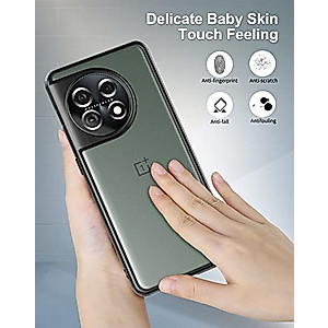 Feitenn for Oneplus 11 5G Case, PC+TPU Hard Back Shockproof Case Cover for Oneplus 11 5G Anti-Slip Matte Slim Protective Case Outdoor Daily (Black)