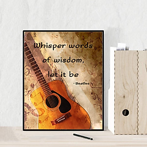 Whisper Words of Wisdom - Retro Music Wall Decor, This Ready to Frame Retro Guitar Photo Print Music Wall Art Poster is Ideal For Music Room, Office, Studio, And Man Cave Room Decor, Unframed - 8x10"