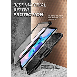 SUPCASE for Samsung Galaxy Tab S6 Lite Case 2024/2022/2020 (Unicorn Beetle Pro), [Built-in Screen Protector & S Pen Holder & Kickstand] Rugged Protective Case for Galaxy Tab S6 Lite 10.4 Inch, Black