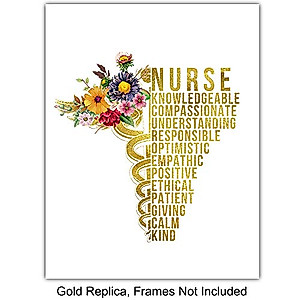 Nurse Appreciation Wall Art Poster Set - Gift for Registered Nurse Practitioner, RN, LPN, RNA, Nursing Student Graduation - Home, Hospital, Clinic or Medical Office Decor, Decoration - 8x10 Unframed
