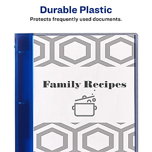 Avery Flexible View 3 Ring Binder, 1 Inch Round Rings, 1 Blue Binder (17675)