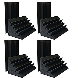 8 PCS 4.6"x4.6"x9.4" Sale Acoustic Foam Black Bass trap Soundproof foam