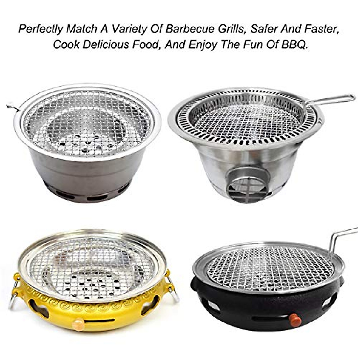 B&C.Room 304 Stainless Steel Rond Barbecue Racks Mesh Wire BBQ Korea Carbon Baking Net Grill Pan Grate Diameter:29.5cm