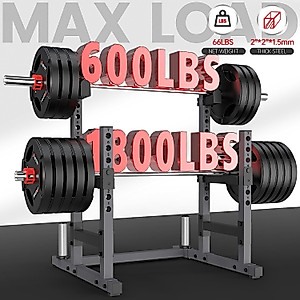 PASYOU Squat Rack for Home Gym with Max Load 1800 lbs for Bumpers and 600 lbs for J Hooks (Model:SR30)
