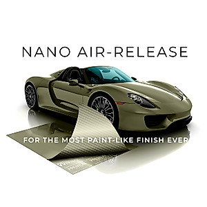 VViViD+ Ultra Gloss Khaki Green 1.5ft x 5ft Vinyl Car Wrap Premium Paint Replacement Film Roll w Nano Air Release Technology, Stretchable Cap Liner