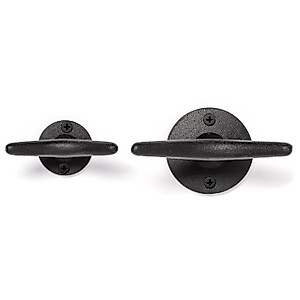 Claimed Corner Cast Iron Coat Hooks - Boat Cleat Nautical Marine Entryway Decor Multi-Purpose Hat Towel Hanging Hook - Durable & Rust-Resistant - Includes Mounting Hardware - 4 Pack (Large, Black)