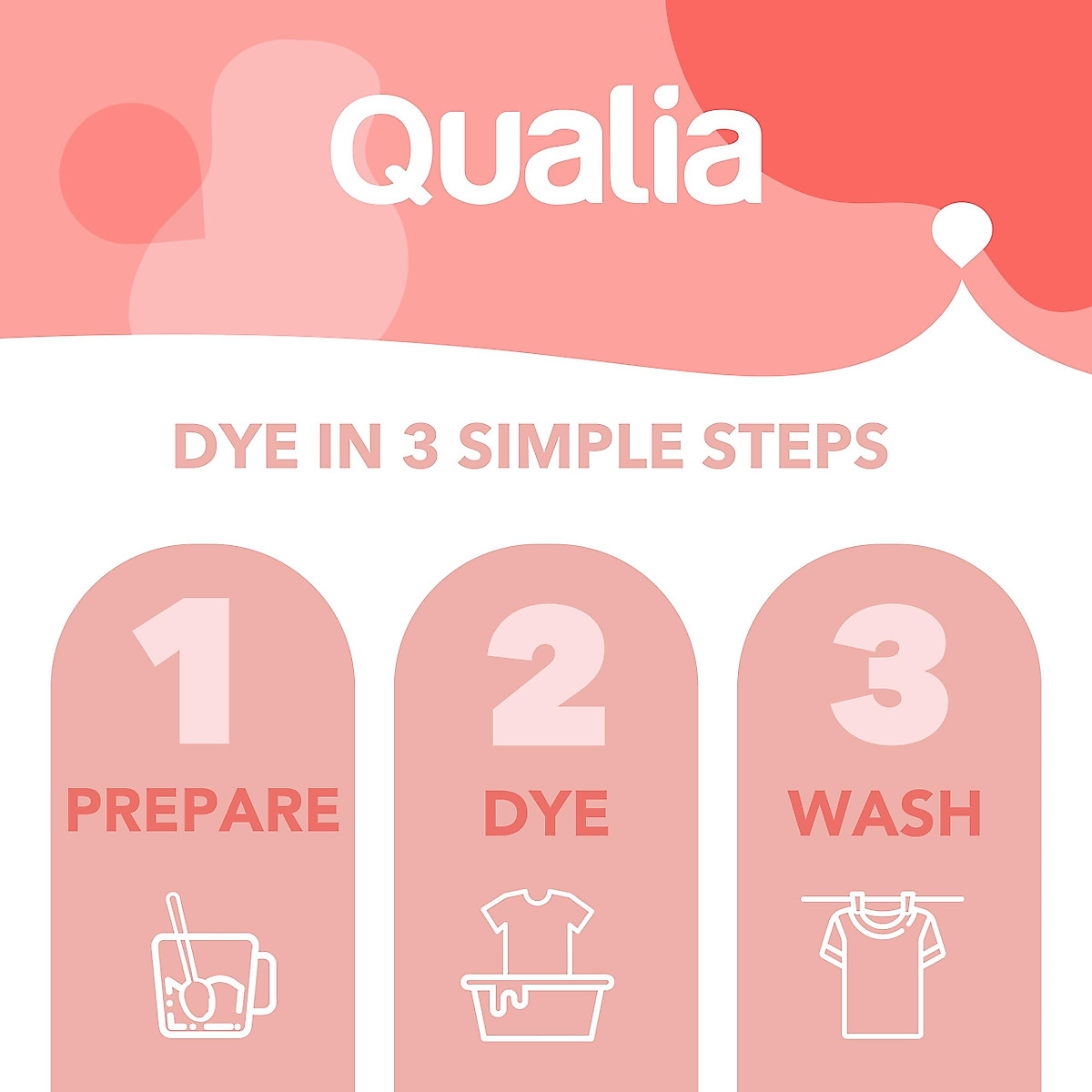 Qualia Synthetic Fabric Dye, Easy to Use, Perfect for Synthetic Fabrics: Polyester, Spandex, Nylon, and More, Ultra-Concentrated Colors for Vibrant Results, Coral Pink, 1 Pack