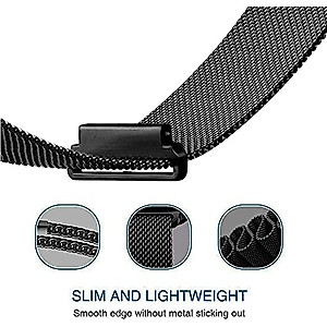 OTOPO Galaxy Watch 4/6 Classic Bands 47mm 46mm 43mm 42mm, Watch 6/5/4 Band 44mm 40mm,Watch 5 Pro Bands, 20mm Metal Mesh Stainless Steel Replacement Strap Bands for Men Women Black