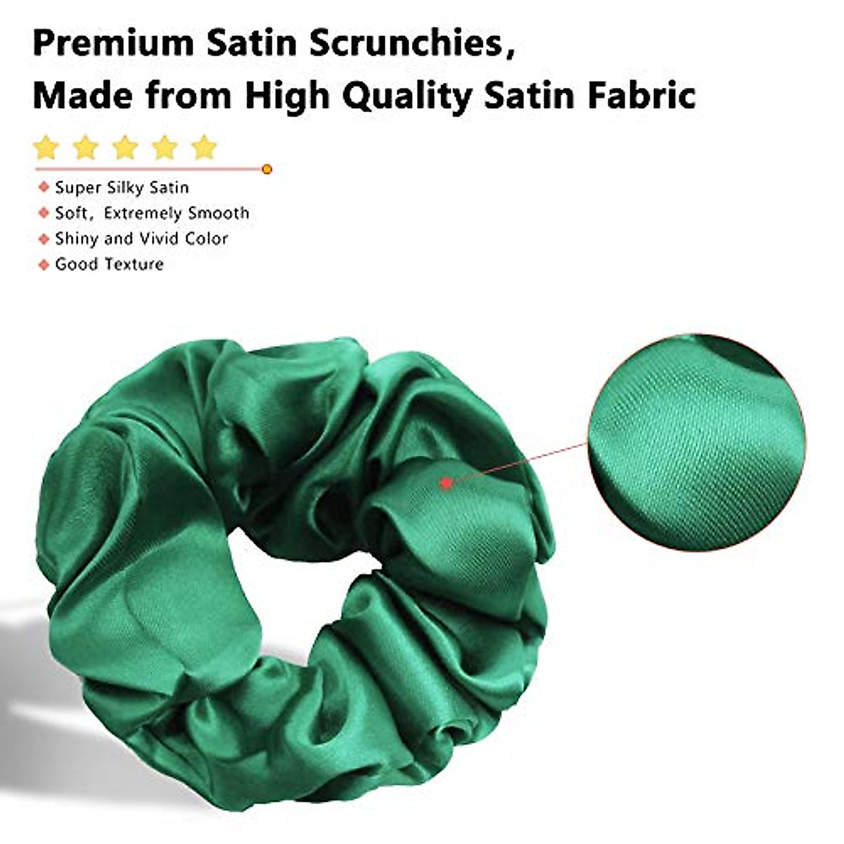 60 Pack Hair Scrunchies, BeeVines Satin Silk Scrunchies for Hair, Silky Curly Hair Accessories for Women, Hair Ties Ropes for Teens, Scrunchies Pack Girl’s Birthday Gift Thanksgiving Christmas Gift