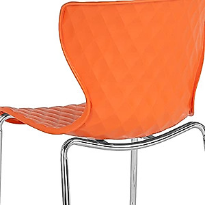 Flash Furniture Lowell Contemporary Design Orange Plastic Stack Chair