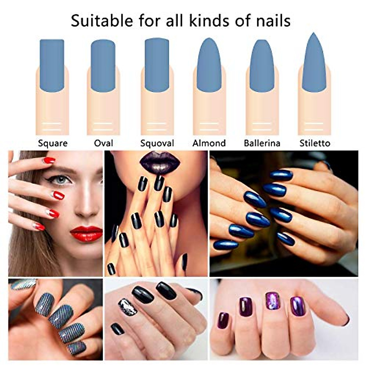 6 Pack Glass Nail File With Case, Crystal Fingernail Files Set, Double Sided Finger Nail Files, Professional Manicure Nail Care, Christmas Thanksgiving Stocking Stuffers Gifts for Women