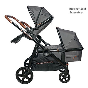 Venice Child Maverick Tandem Travel System Single to Double Stroller- Includes 2 Toddler Seats (Package 3, Twilight Gray)
