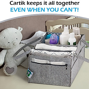 Baby Diaper Caddy Organizer – Nursery Basket with Convenient Leather Handles – Durable, Portable Changing Table Diaper Storage (2 Pack)