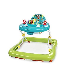 Bright Starts Giggling Safari Walker with Easy Fold Frame for Storage, Ages 6 Months +