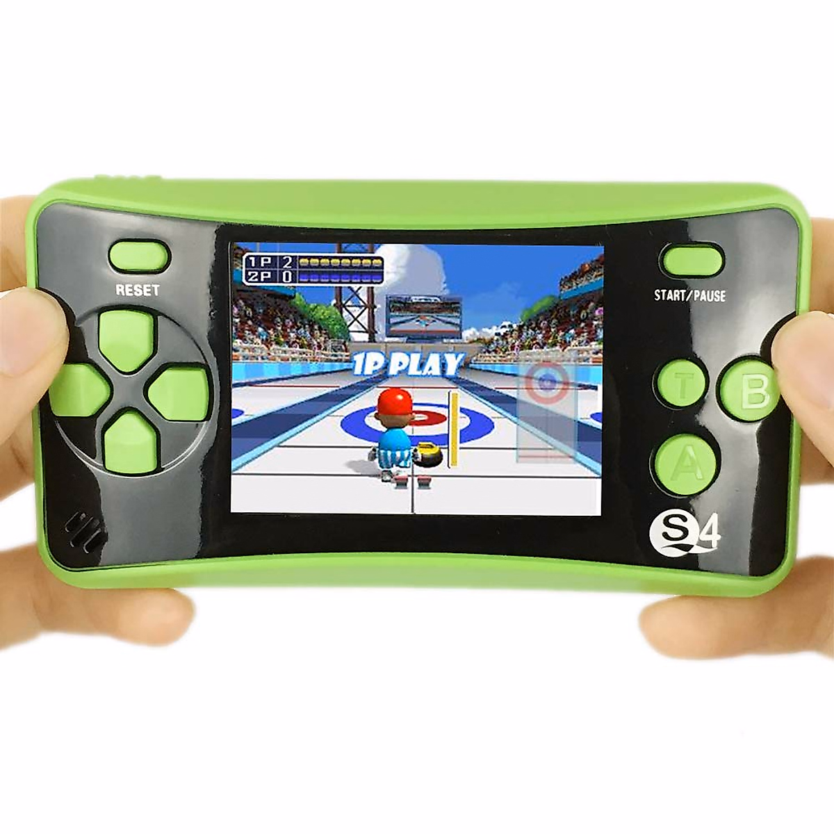X-JJFUN QS-4 Handheld Game Player for Kids, Portable Arcade Entertainment Gaming System Retro FC Video Game Player 2.5" LCD Built-in 182 Classic Games, Best Birthday Gifts for Children Boys(Green)
