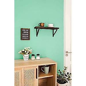 Mkono 1 Pcs Coffee Signs Decor Farmhouse Coffee Table Decor 2 Sides with Different Sayings Rustic Wood Coffee Sign, Office Home Bar Wall Table Decor