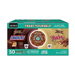 The Original Donut Shop Treat Yourself Variety Pack: Snickers and Twix K-Cup (50 ct.)
