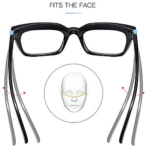 EYLRIM Classic Thick Square Frame Clear Lens Glasses for Women Men Non Prescription Eyeglasses(A1 Bright Black)