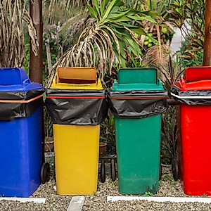 Shappy 8 Pieces 3.28 ft Trash Can Bands Large Rubber Bands Garbage Can Bag Holder 13-30 Gallon Garbage Can, Colorful Litter Box Band Loop for Trash Can Outdoor, 8 Colors