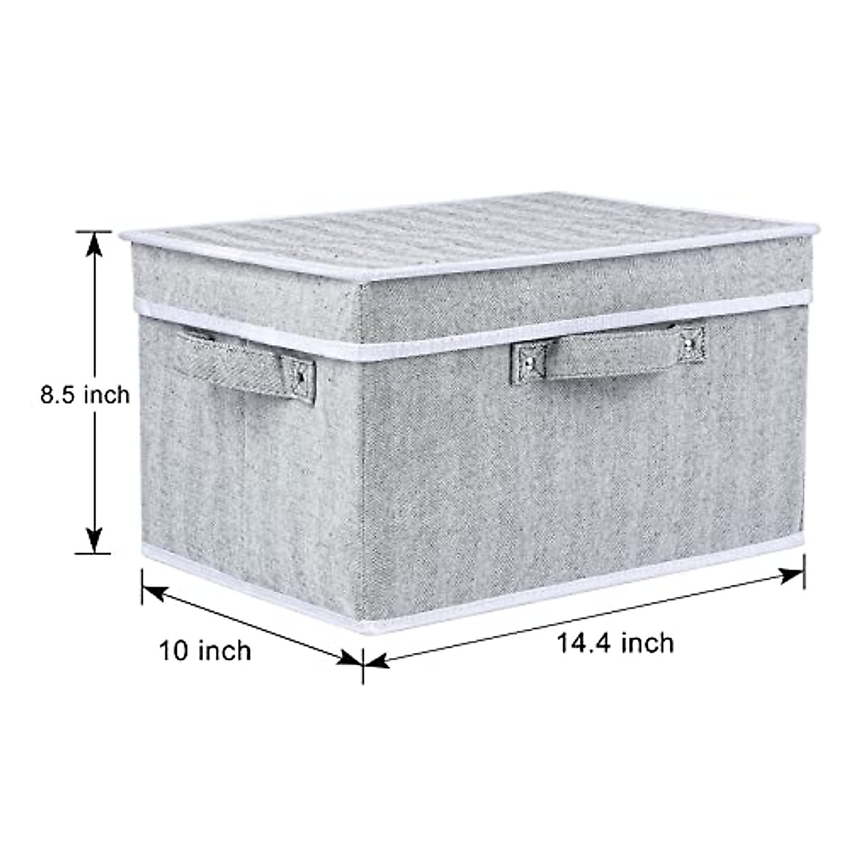 Zilink Storage Bins with Lids Decorative Baskets for Organizing Stackable Storage Bins for Nursery Bedroom Home Grey, Set of 4