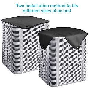 Zomia Air Conditioner Covers for Outside Units, AC Cover for Outdoor Central Unit Top Heavy Duty Water-Resistant Fits Up to 32 x 32 Inch, Black