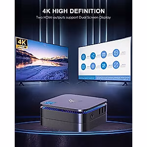 KAMRUI Mini PC, AK1 PRO 12GB RAM 256GB SSD Mini Desktop Computer Intel Celeron N5105 Processor,Quad Core Micro Computer 4K, Support 2.5-inch SSD, 2.4G/ 5.0G WiFi, Gigabit Ethernet, HTPC