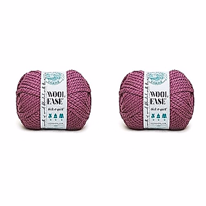 Lion Brand Yarn Wool-Ease Thick & Quick Yarn, Soft and Bulky Yarn for Knitting, Crocheting, and Crafting, 1 Skein, Fig (Pack of 2)