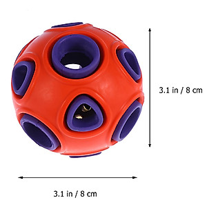 Totority Dog Bell Ball Sound Toys,2Pcs Pet Bell Sound Interaction Ball Dog Chew Toy Bite-Resistance Strong Tooth Cleaning Molar Toy
