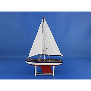 Hampton Nautical It Floats 12" American Floating Sailboat Hampton Nautical Model Ship, Fully Assembled (Not a Kit)