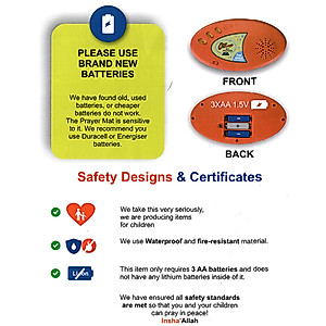 Electronic Muslim Prayer Mat, Convenient 7 Languages Multifunctional Smart Muslim Prayer Mat for Children Over 3 Years Old