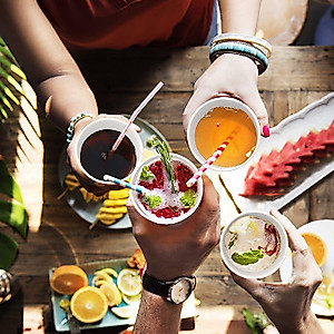 Lakesstory 50 Pack 9 oz White Disposable Paper Coffee Cups with Lid - Hot/Cold Beverages - Home Use - Microwave Safe - Compostable