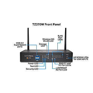 Sonicwall TZ370W Secure Upgrade Plus - 3YR Advanced Edition (02-SSC-6835) | TZ370W Wireless Network Security Appliance with 3 Year Advanced Protection Service Suite | Next-Generation Firewall