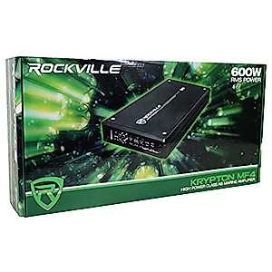 Rockville Krypton MF4 2400w Peak / 600w RMS 4 Channel Marine Amplifier Boat Amp