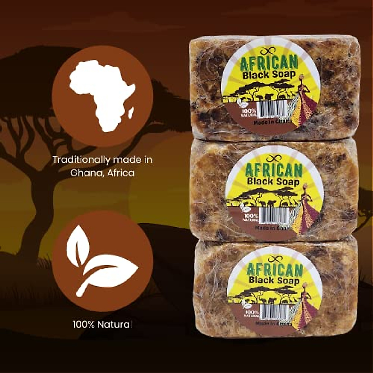 Infinix Shea Butter Face & Body Soap Bar for Oily Skin - 100% Natural African Black Soap with Pure Honey - Removes Dark Spots - Cleanses and Nourishes Skin
