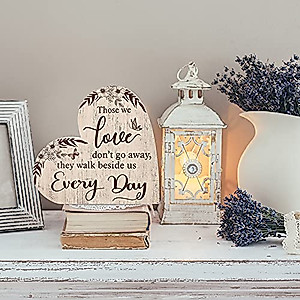 Sympathy Gift Memorial Heart Present for Loss of Loved One Wooden Remembrance Bereavement Gift Condolence Sign Loss of Father Mother Son Brother Decor 6.3 x 6 x 0.7 Inches(Simple Style)